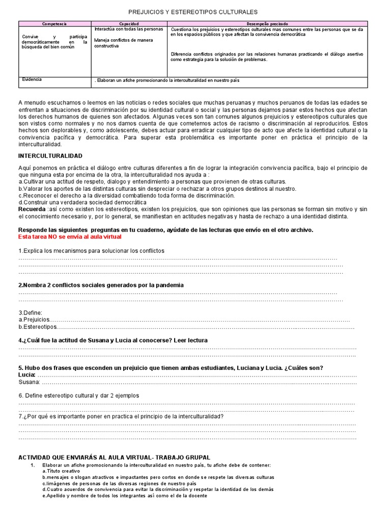 S13-3-Tema-Prejuicios y Estereotipos Culturales | Descargar gratis PDF ...