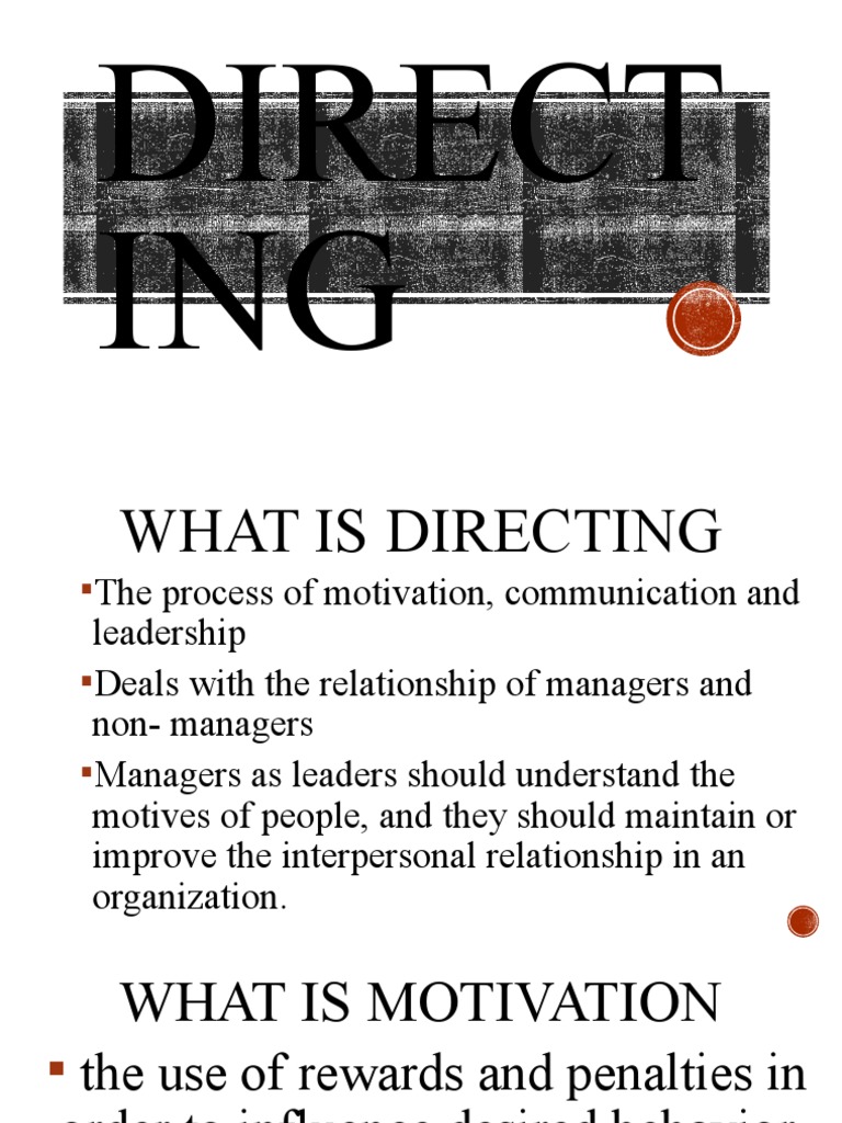 Chapter 6 DIRECTING | PDF | Motivation | Motivational