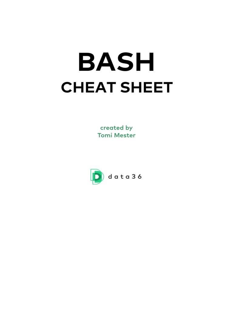 Bash Cheat Sheet by Tomi Mester | PDF | Comma Separated Values ...