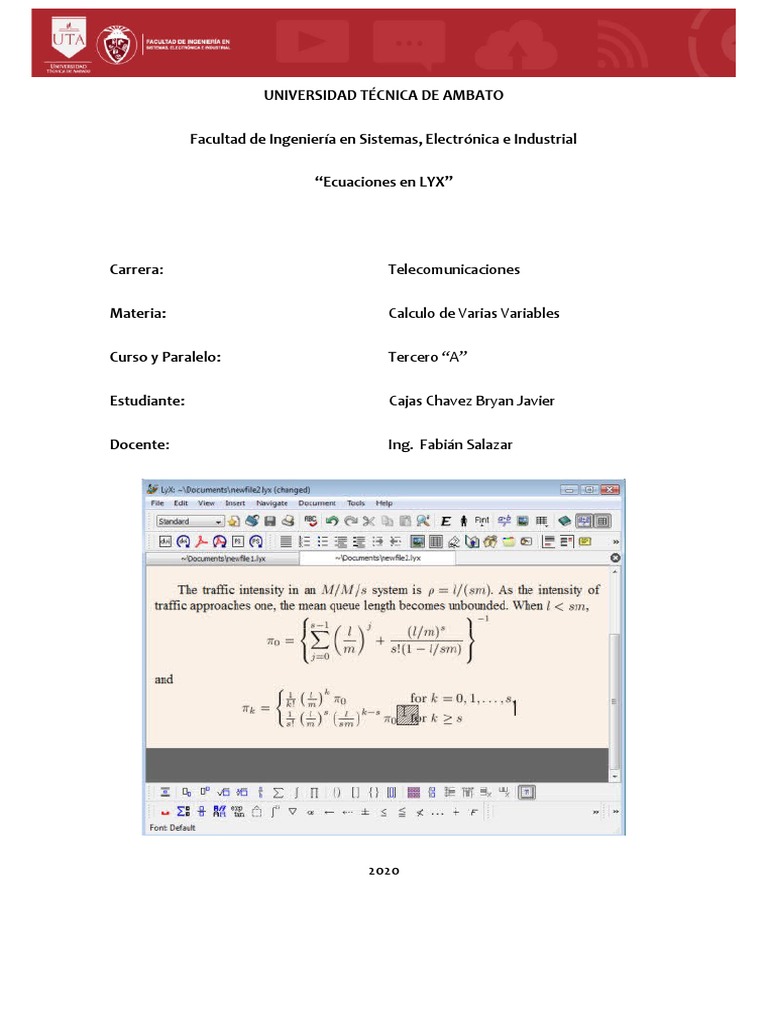 Ecuaciones en LyX: Guía y Metodología | PDF | Software | Ecuaciones