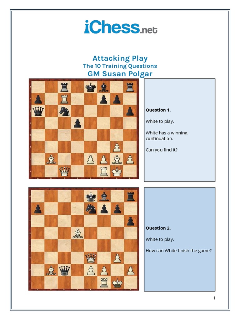 The 10 Training Questions: Attacking Play | PDF | Chess | Chess Theory