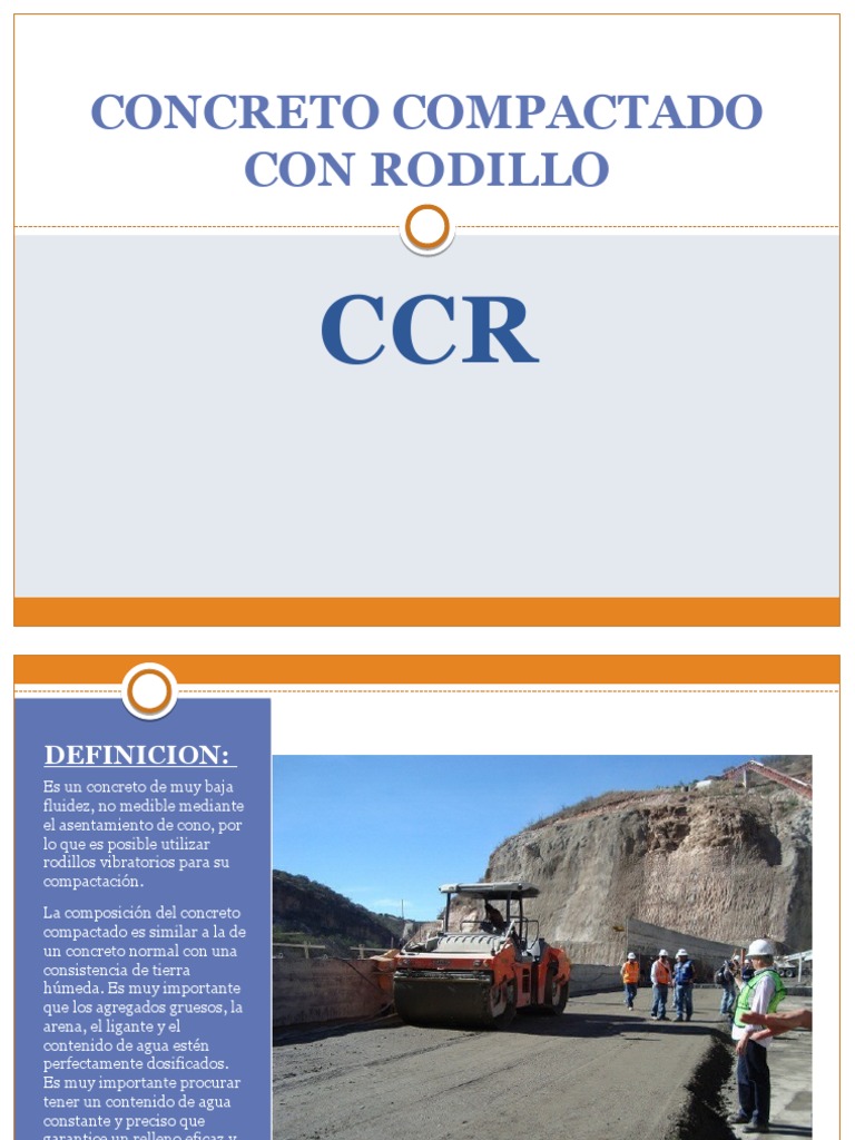 Concreto Compactado Con Rodillo - CCR | PDF | Hormigón | Cemento