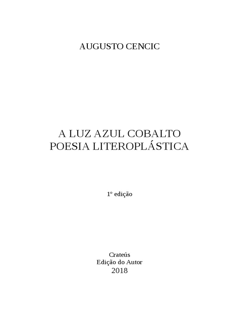 (Editável) A Luz Azul Cobalto Livro 06.11.18 | PDF | Poesia | Povos ...