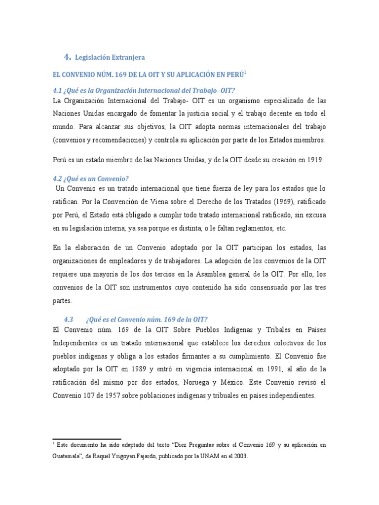 Convenio Oit 169 | PDF | Organización Internacional del Trabajo | Tratado
