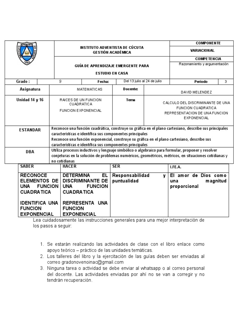 Plan de Clase de Raices y Exponencial | PDF | Funcion exponencial ...