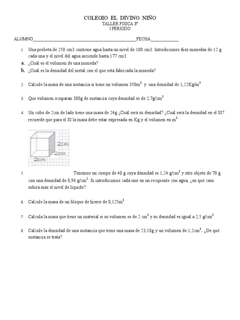 Ejercicios de Física: Densidad y Volumen | PDF | Tecnología