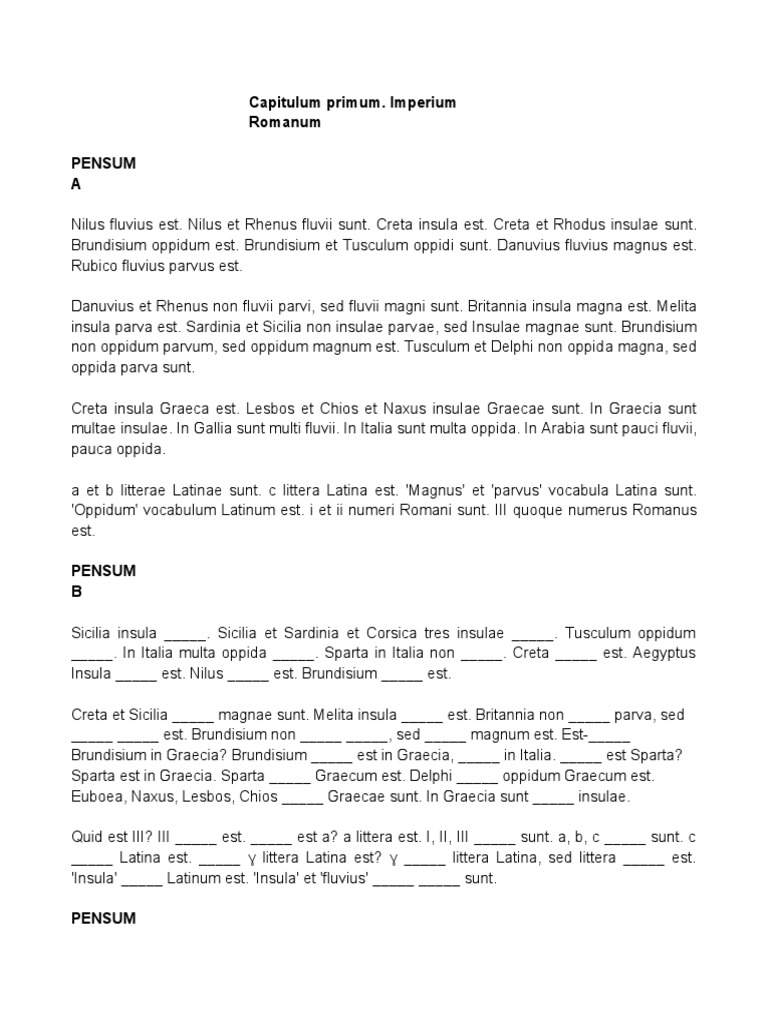 1 Capitulum Primum | PDF