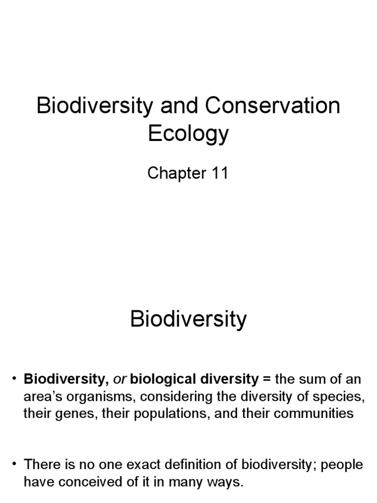 Notes - Ch. 11 Biodiversity and Conservation Ecology | PDF ...