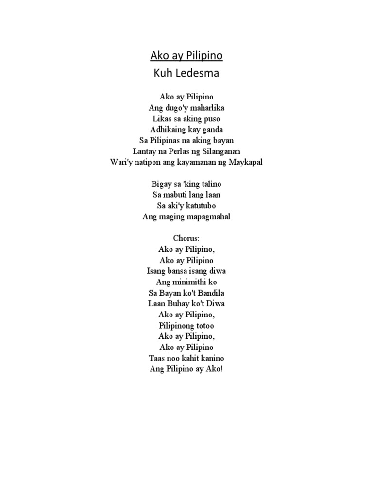 Ako Ay Pilipino | PDF
