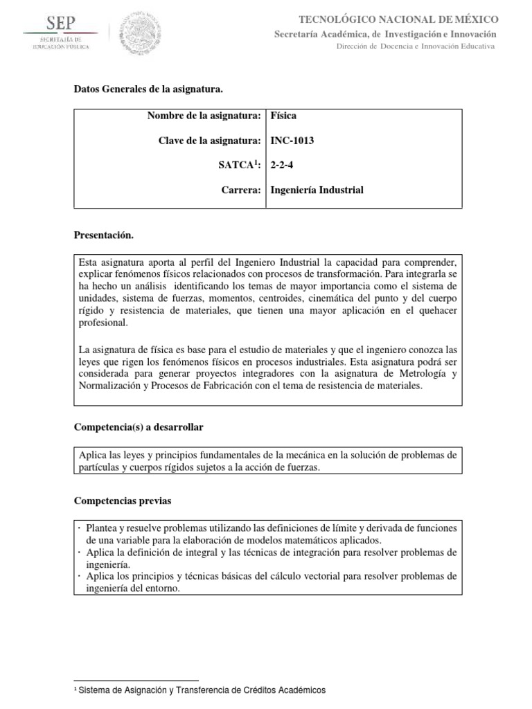 INC 1013 Fisica | PDF | Ingeniería | Integral