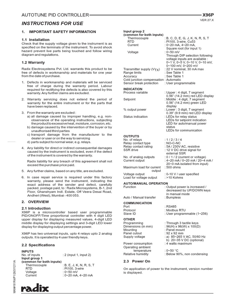 Autotune PID controller setup and operation | PDF | Parameter (Computer Programming) | Thermocouple