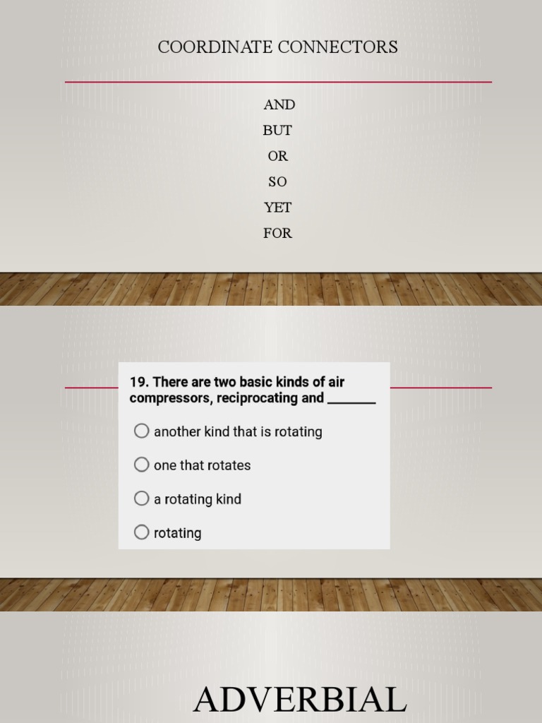 Coordinate Connectors: AND BUT OR SO YET FOR | PDF