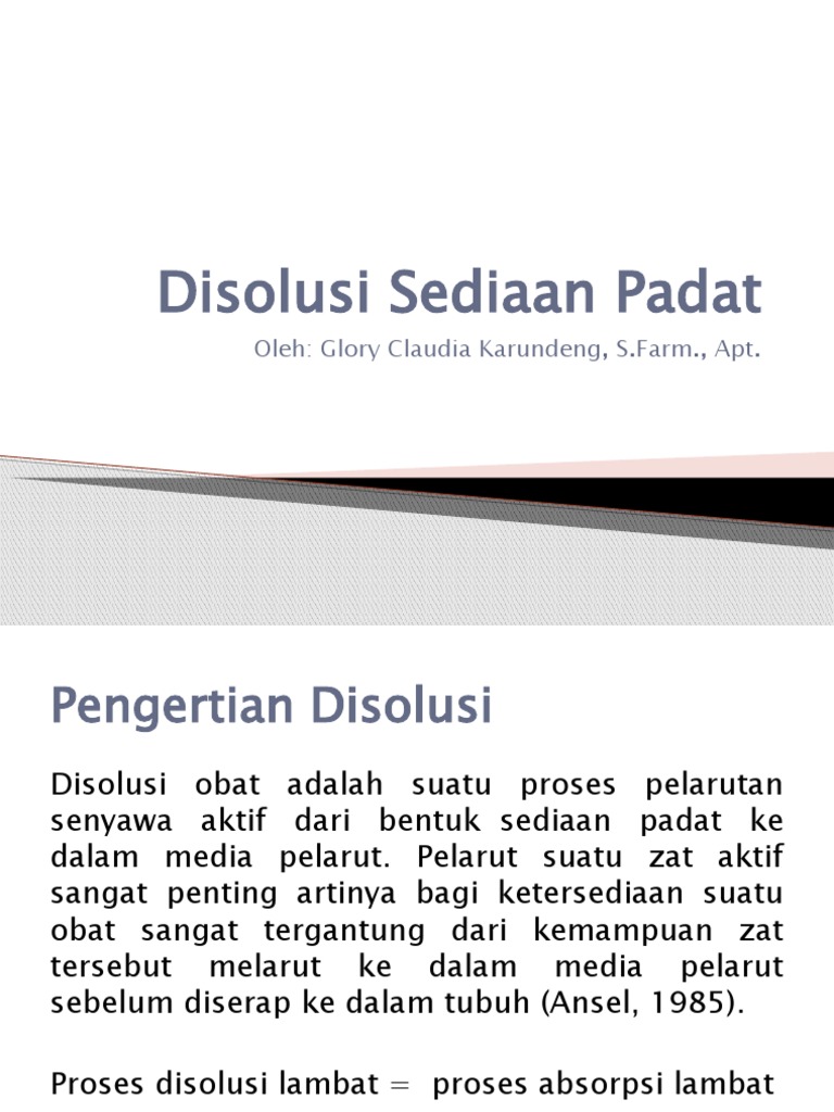Proses Disolusi Obat Padat | PDF | Pengembangan Diri | Kesehatan Holistik