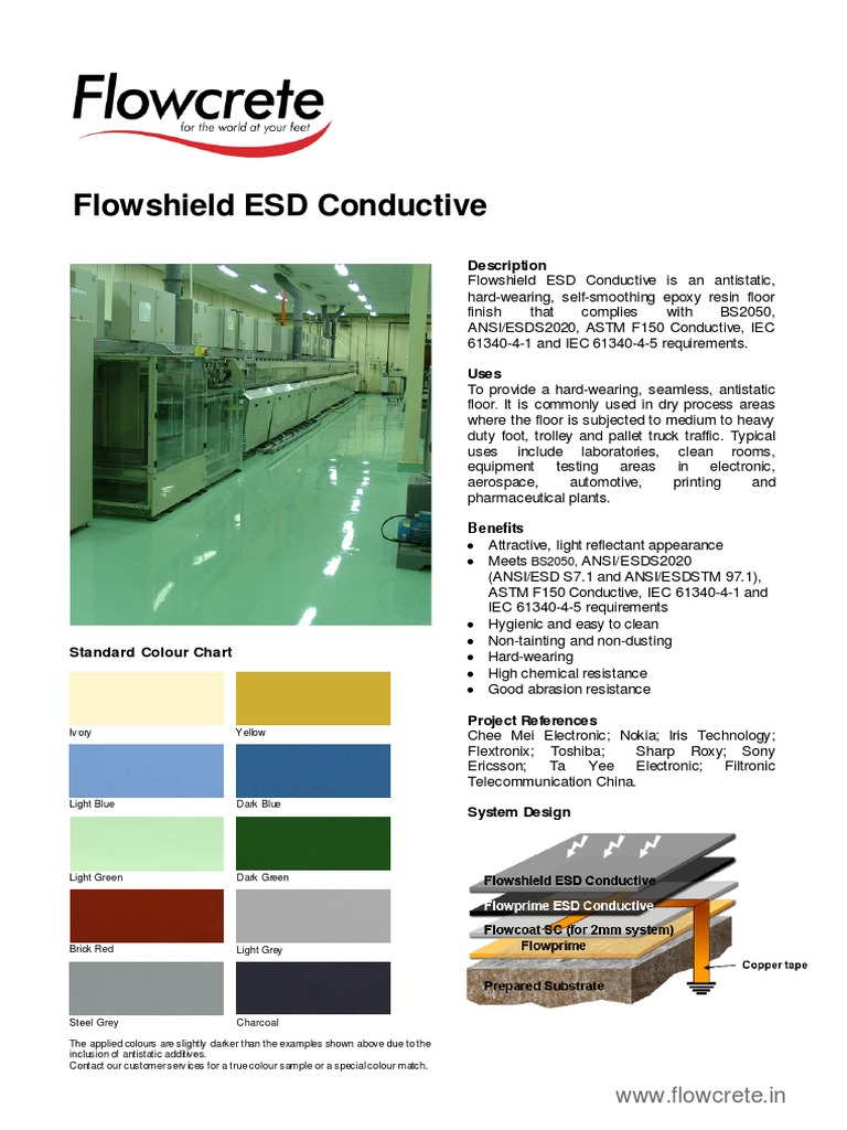 Flowshield ESD Conductive | PDF | Electrostatic Discharge | Concrete