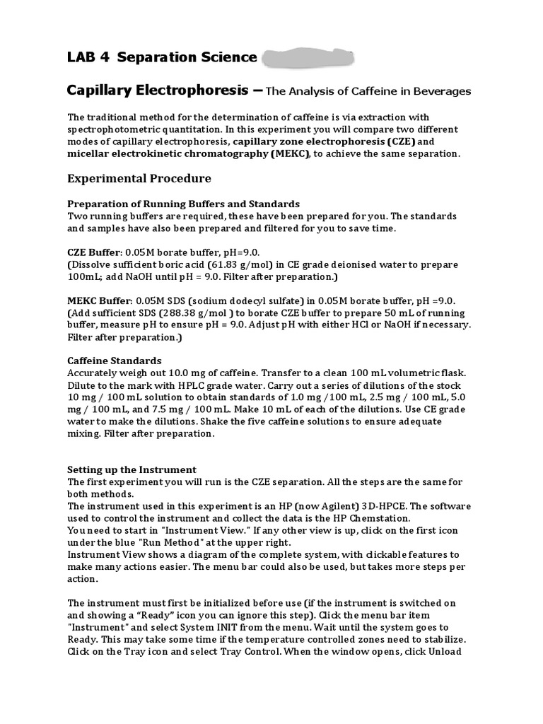 LAB Separation Science | PDF | Capillary Electrophoresis | Sodium ...