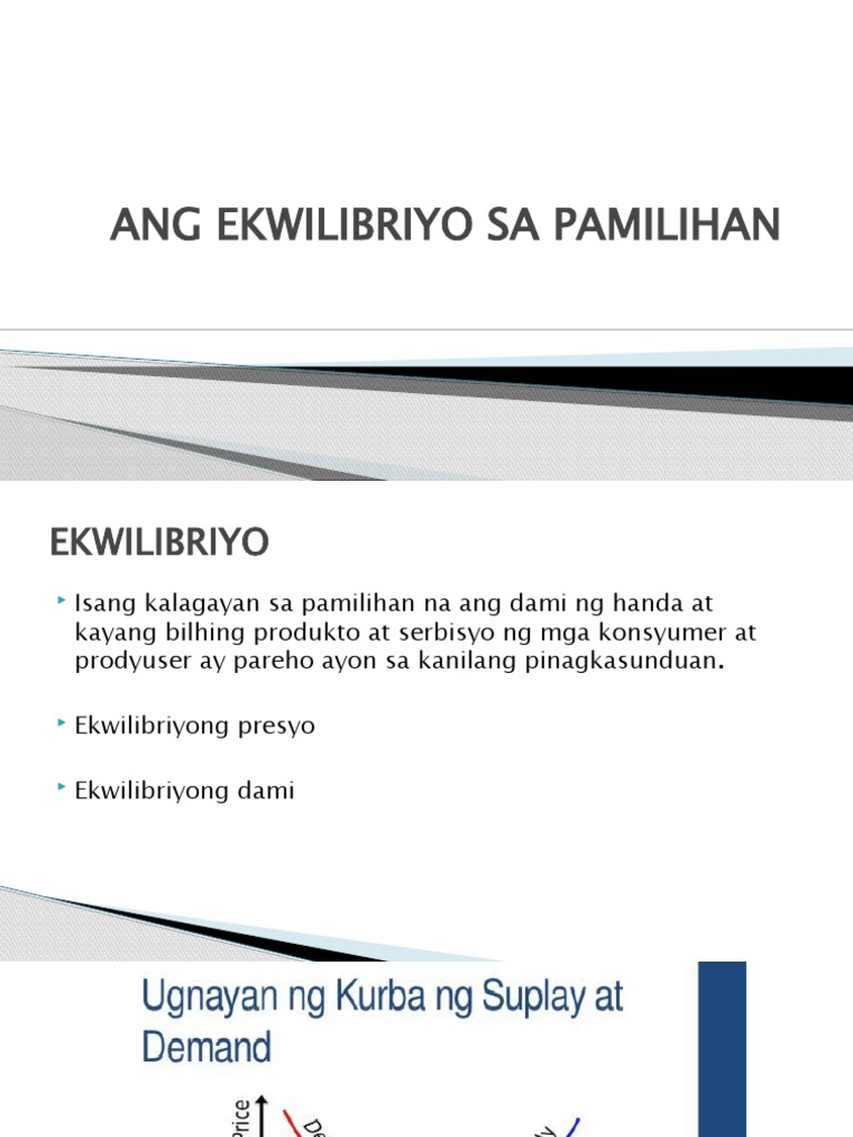 Ang Ekwilibriyo Sa Pamilihan | PDF