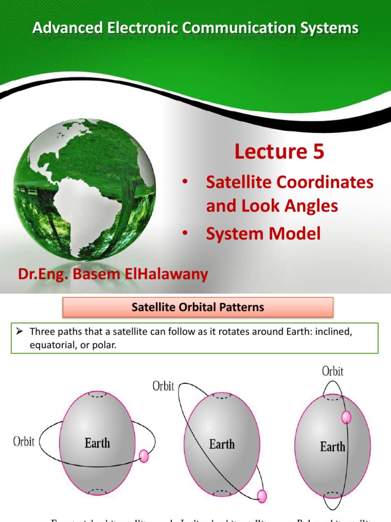 .Sys - Lect - 05 Satellite Coordinates and Look Angles | PDF ...