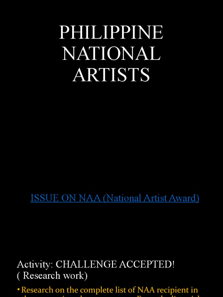 National Artist Awardee Activity | PDF