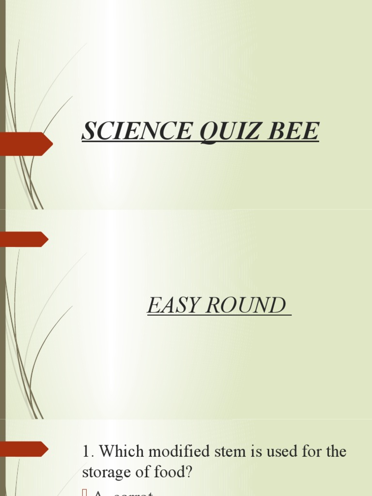 JHS Science Quiz Bee | PDF | Chemical Compounds | Mitochondrion