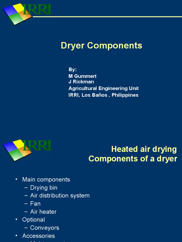 Dryer Components: By: M Gummert J Rickman Agricultural Engineering Unit ...