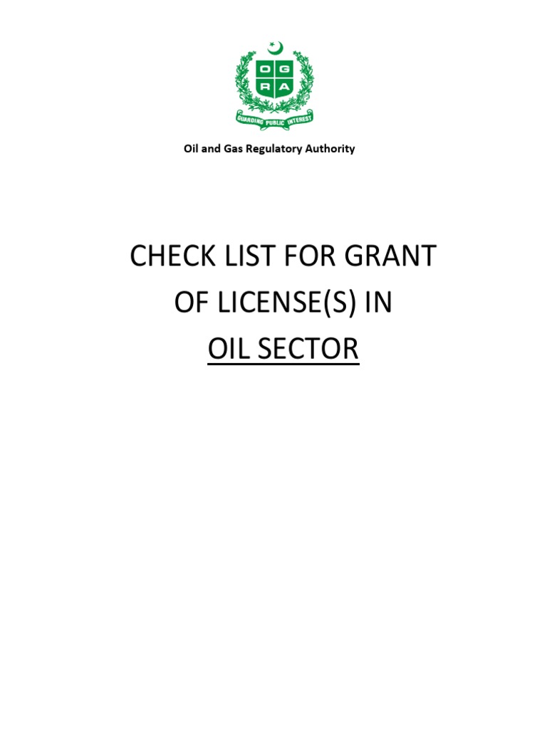Oil Sector License Application Checklist | PDF | Oil Refinery | Petroleum