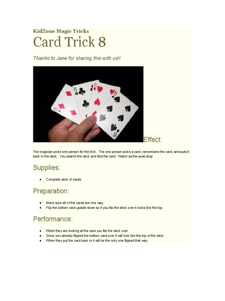 KidZone Magic Trick3 | PDF | Home & Garden