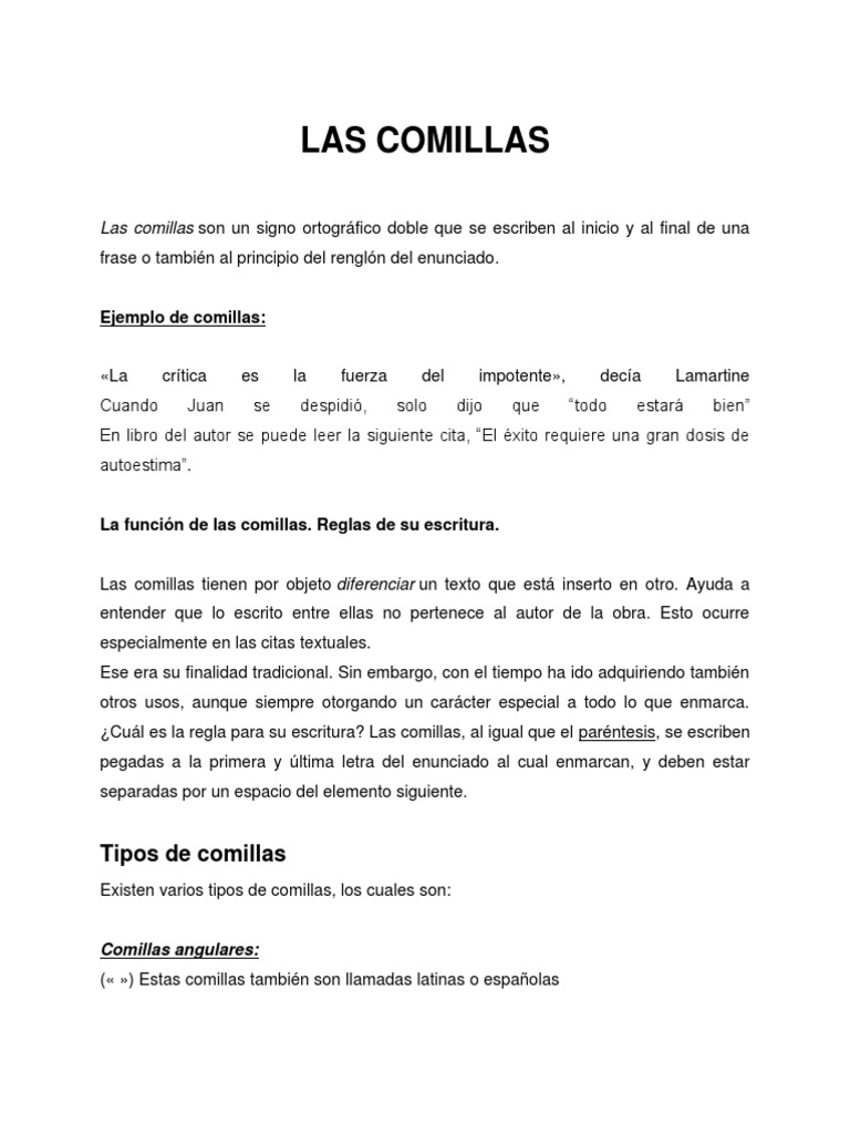 Las Comillas | PDF | Comillas | Los símbolos