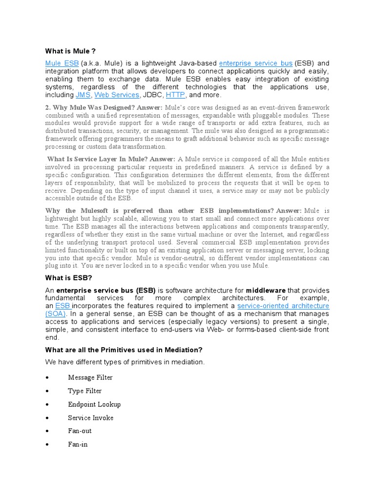 Mule ESB Enterprise Service Bus | Download Free PDF | Application ...