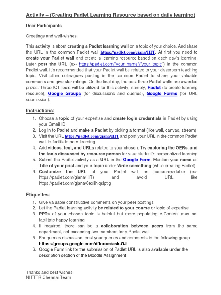 Activity Day 3 Padlet Version 3 Pdf Educational Technology