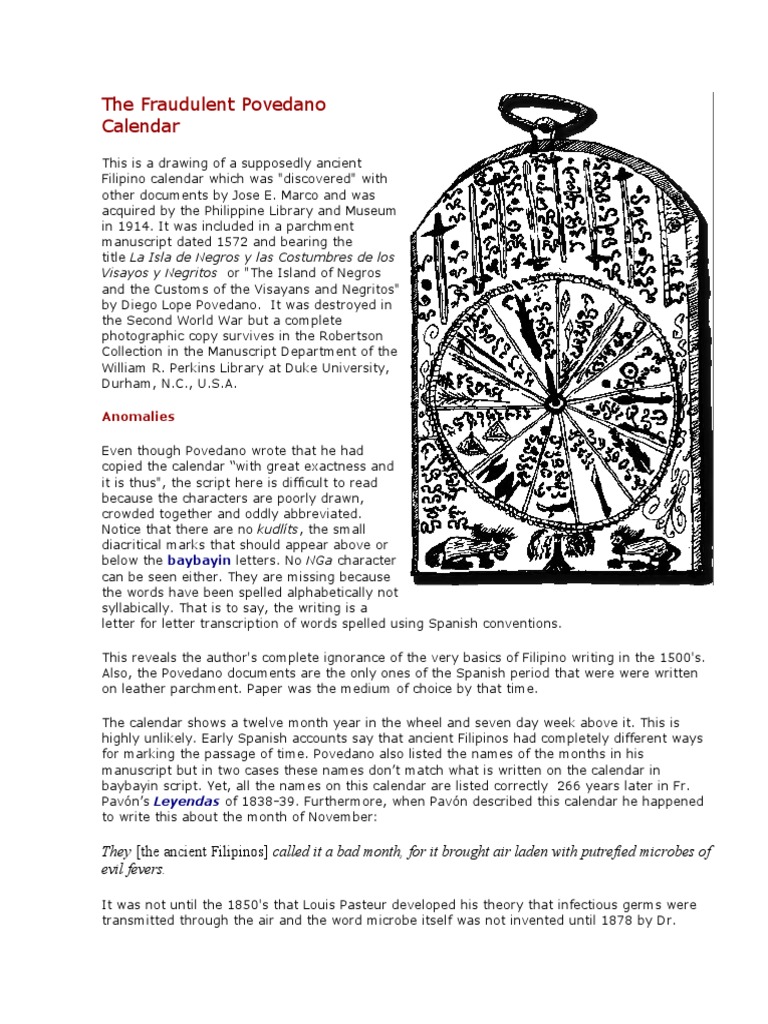 The Fraudulent Povedano Calendar | PDF | Written Communication | Writing