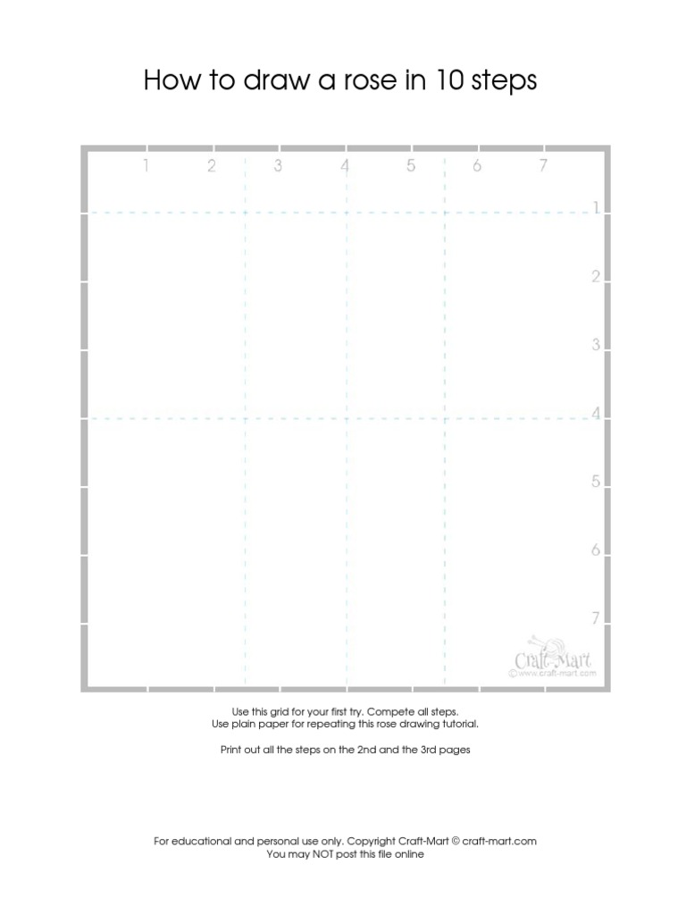 How To Draw A Rose Step by Step Printable Guide 10 | PDF