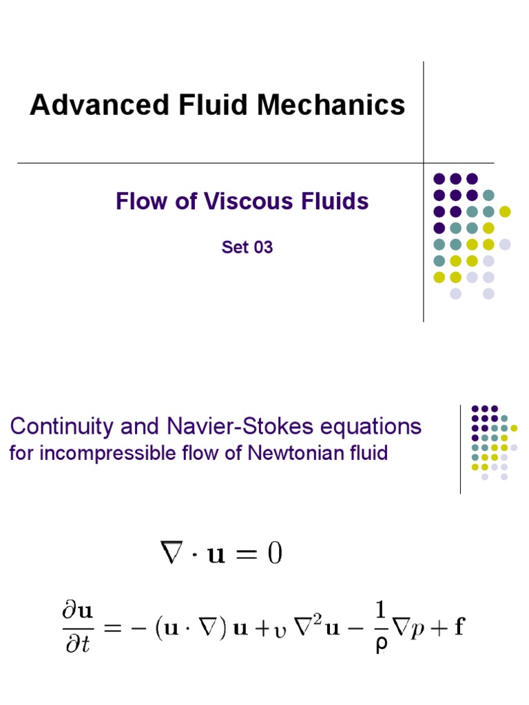 Advanced Fluid Mechanics: Flow of Viscous Fluids | PDF | Navier–Stokes ...