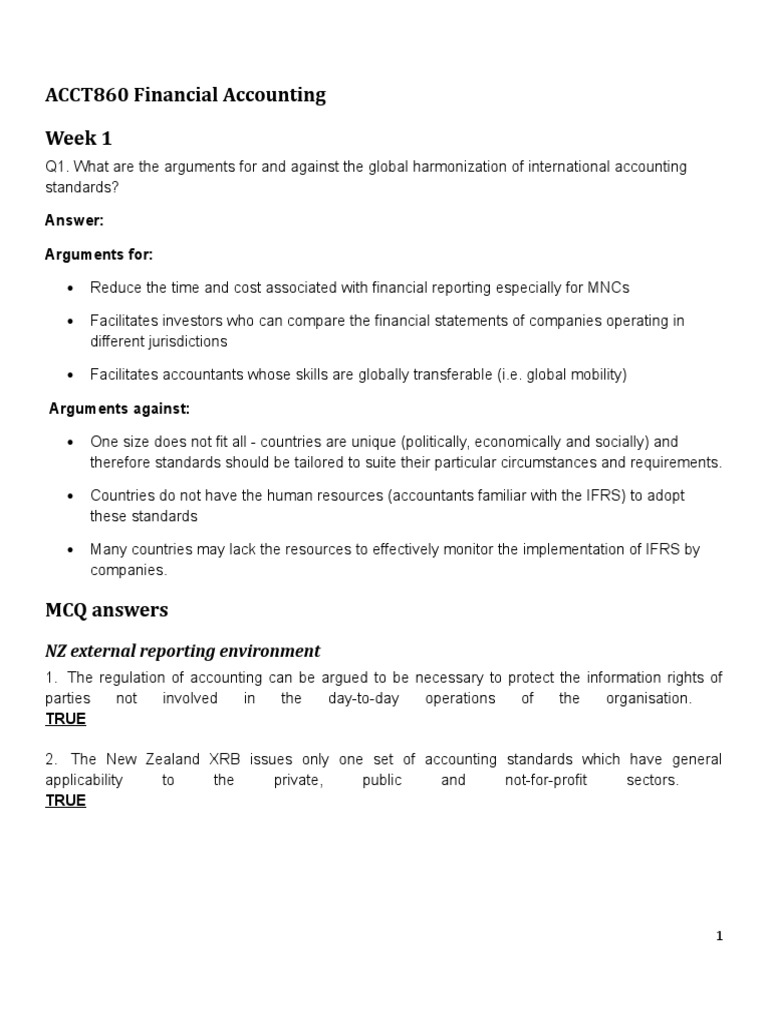 W1 Workshop MCQ Answers | PDF | International Financial Reporting ...