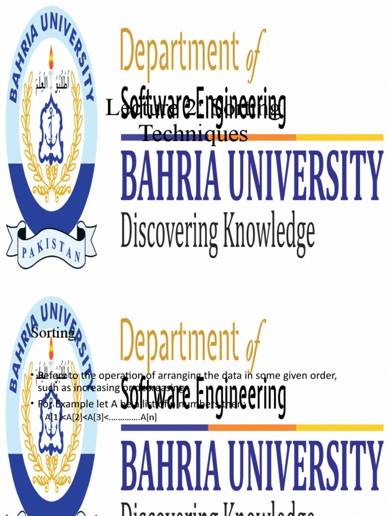 Lecture 2 Sorting Techniques Pdf Algorithms Computer Programming