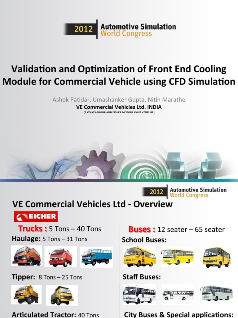 Validation and Optimization of Front End Cooling Module For Commercial Vehicle Using CFD ...