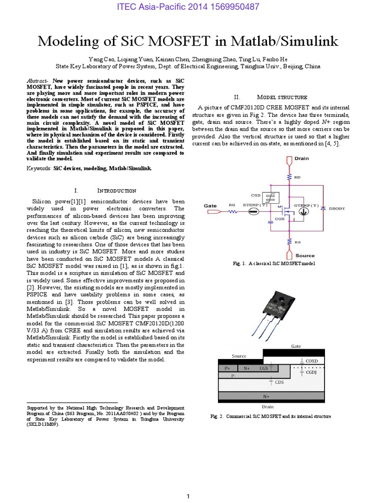 Modeling of SiC MOSFET in MatlabSimulink | PDF | Field Effect ...