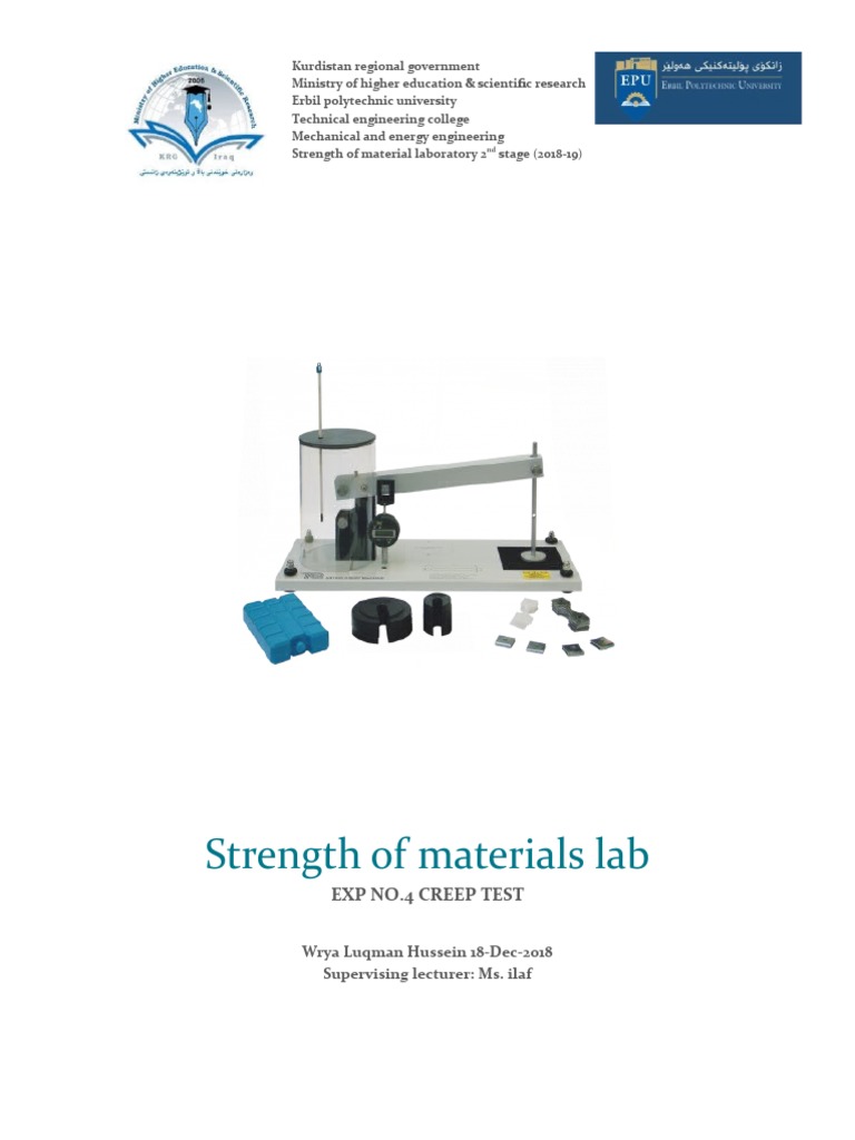 Strength of Materials Lab 4 | PDF | Creep (Deformation) | Deformation ...