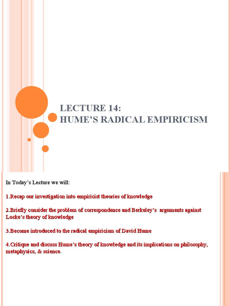 Hume'S Radical Empiricism | PDF | Idea | Empiricism