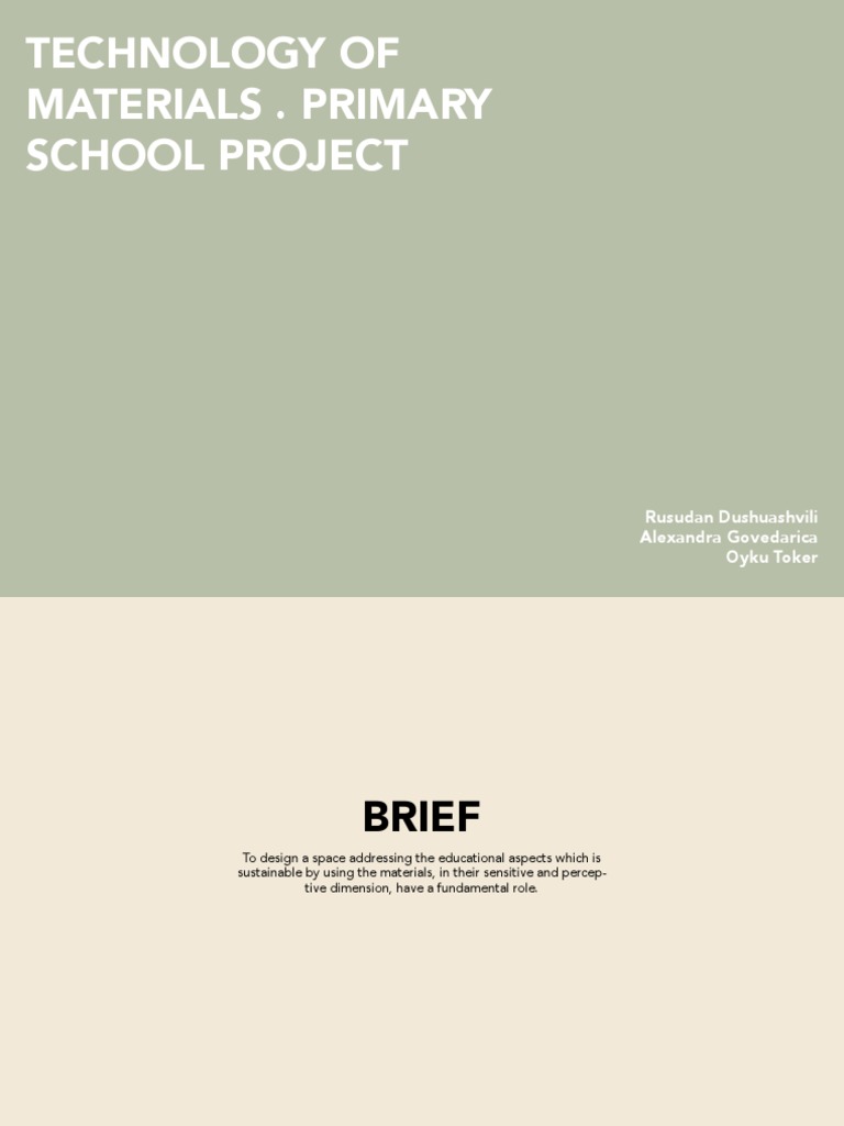 Sustainable Design for Primary Schools | PDF | Recycling | Chair