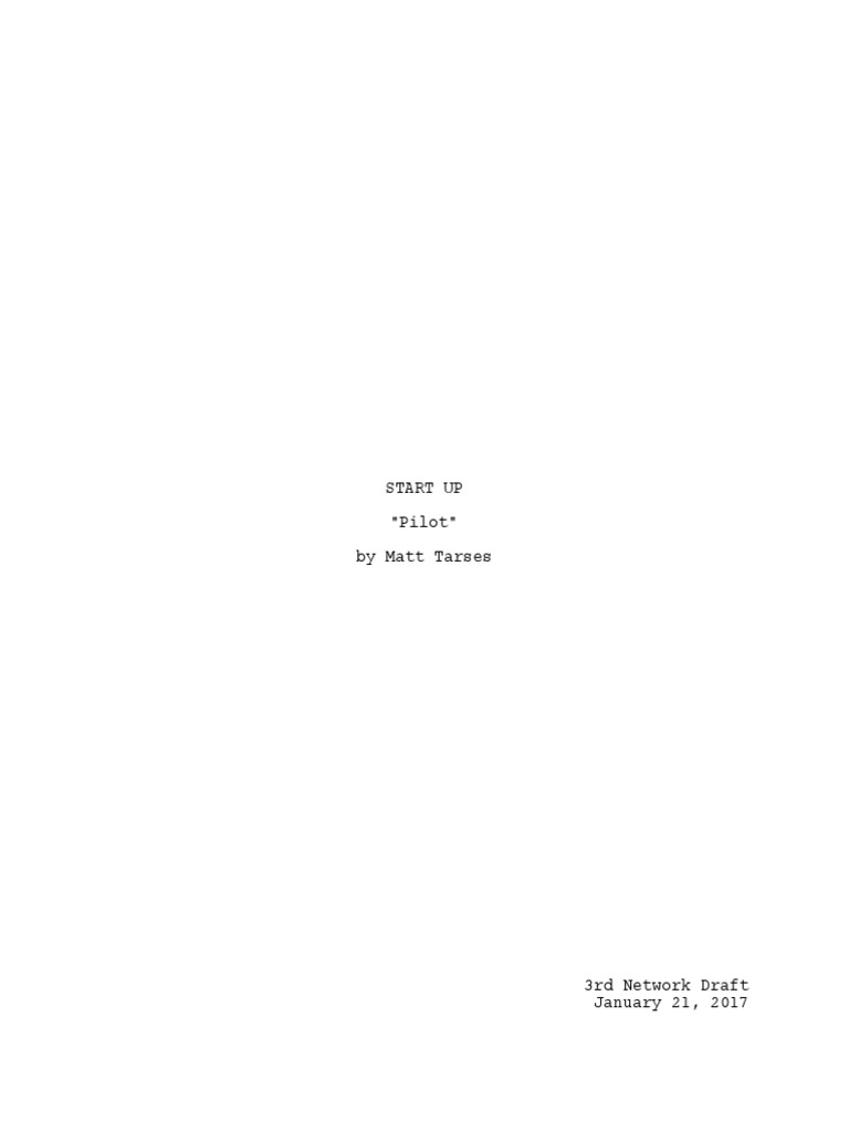 Start Up "Pilot" by Matt Tarses | PDF
