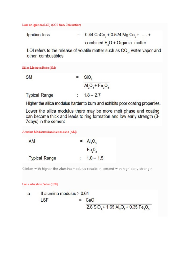 Loss On Ignition (LOI) (CO2 From Calcination) | PDF