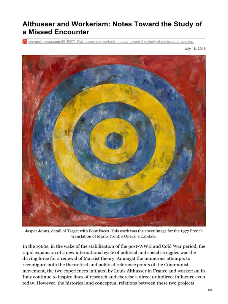 Althusser and Workerism Notes Toward The Study of A Missed Encounter ...