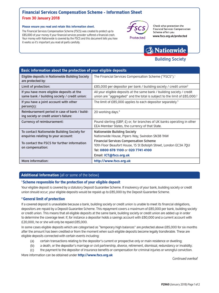 Financial Services Compensation Scheme - Information Sheet | PDF ...