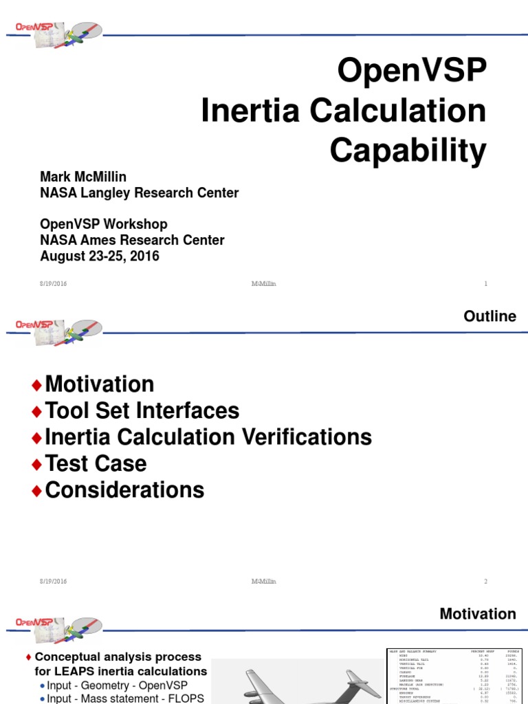 VSP Workshop Inertias PDF | PDF | Landing Gear | Aviation