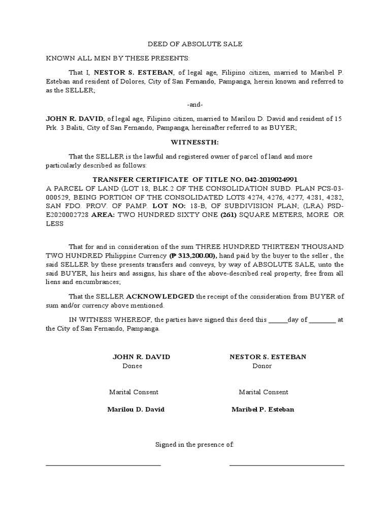 Acknowledgement - Deed Sale | PDF | Real Property Law | Property