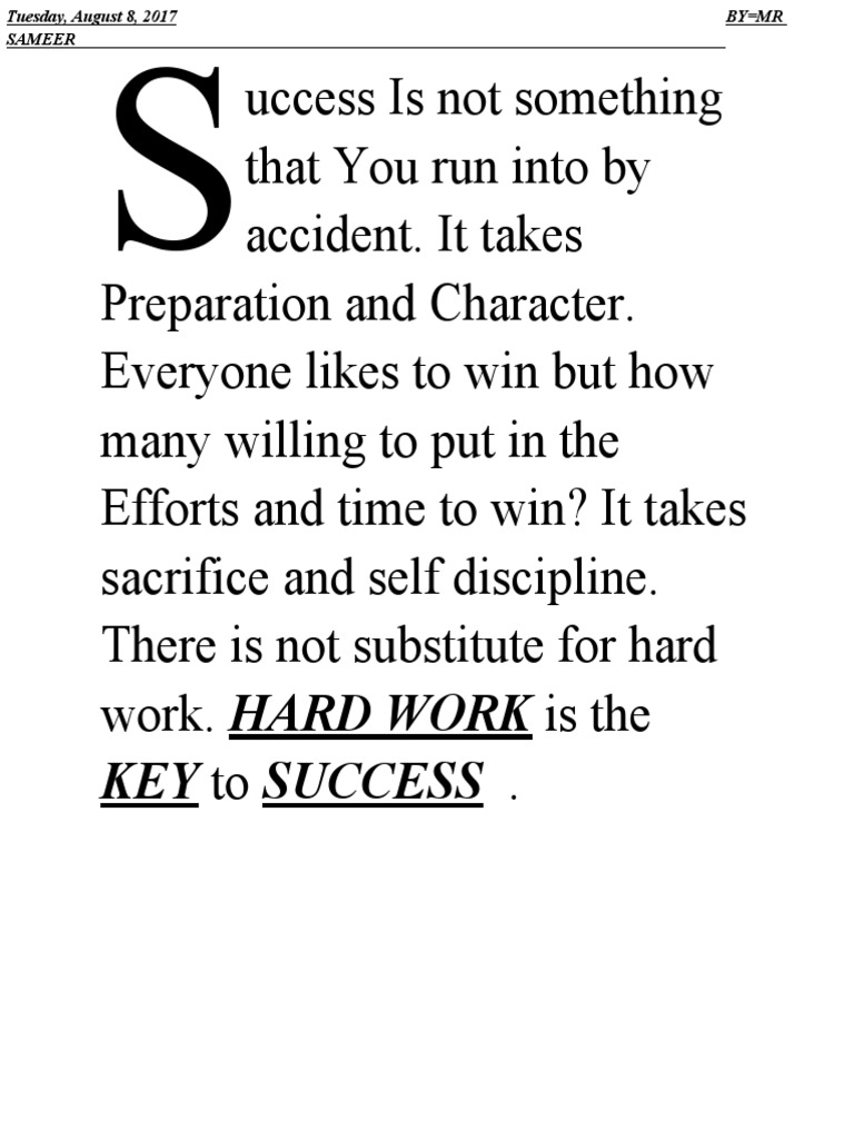 Hard Work | PDF