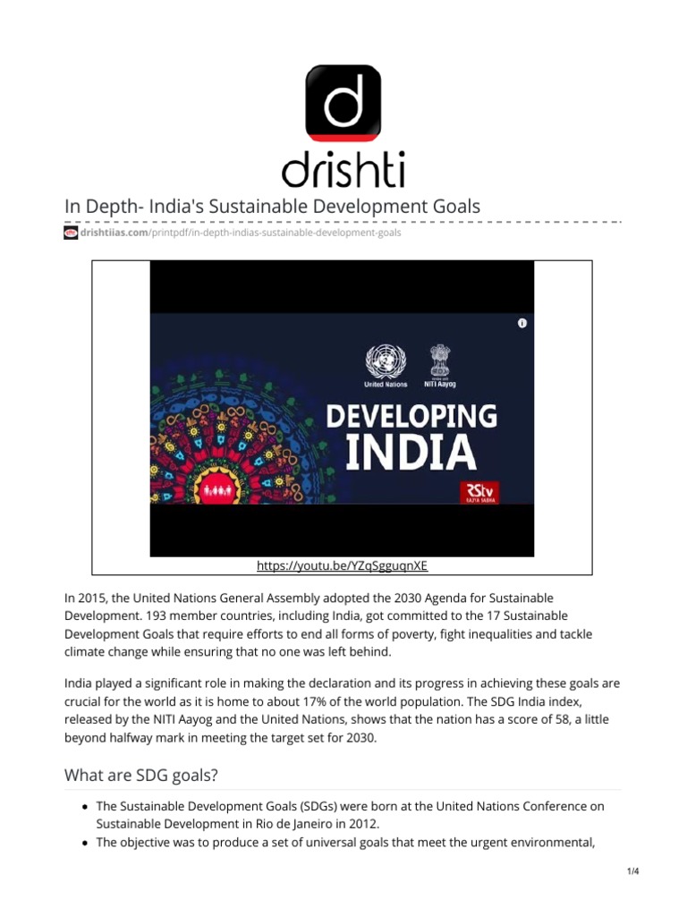 In Depth-India's Sustainable Development Goals: What Are SDG Goals ...