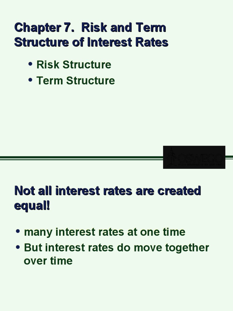 Chapter 7. Risk and Term Structure of Interest Rates Chapter 7. Risk ...
