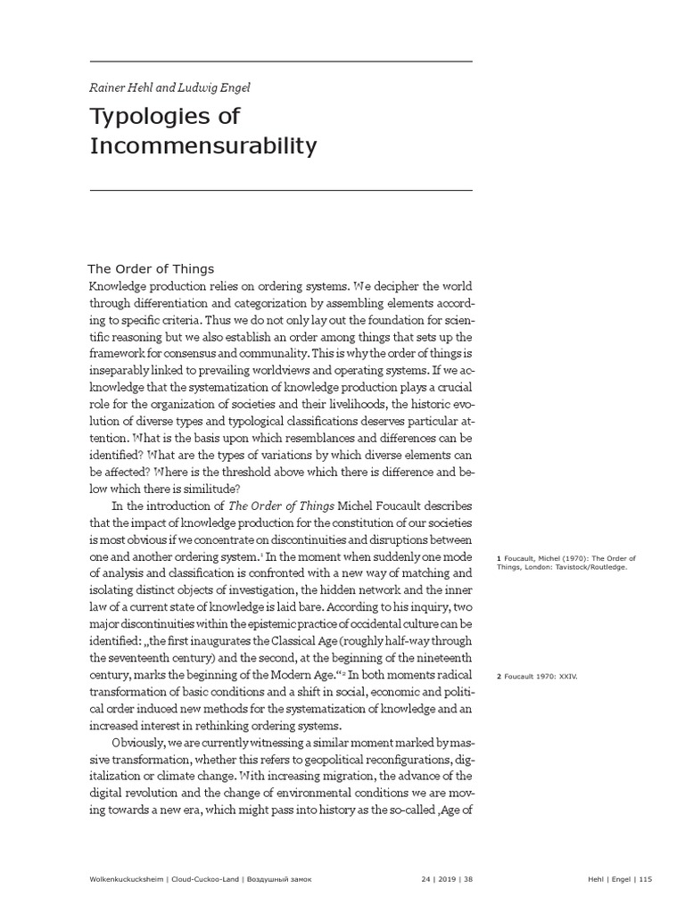 Typologies of Incommensurability | PDF | Anthropocene | Space