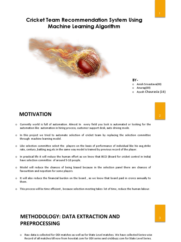 Cricket Team Recommendation System Using Machine Learning Algorithm ...